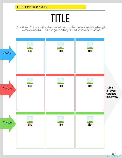 Choice Board - TEMPLATE 1. Interactive worksheet | TopWorksheets