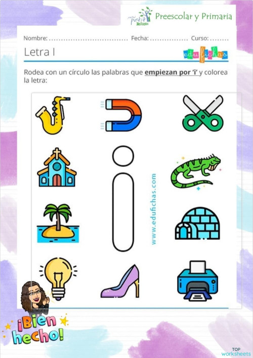 Vocales: fichas interactivas y ejercicios online | TopWorksheets