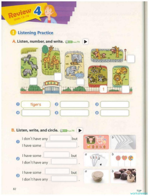 Listen Up 2_review 4: Unit 13-16. Interactive worksheet | TopWorksheets