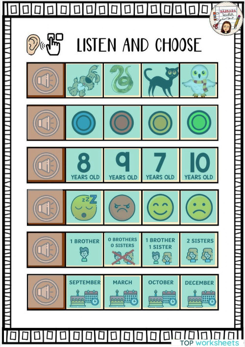 PERSONAL QUESTIONS listen and choose the right answer. Interactive ...