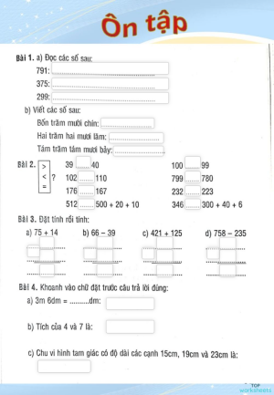 lớp 3: interactive worksheets and online exercises | TopWorksheets