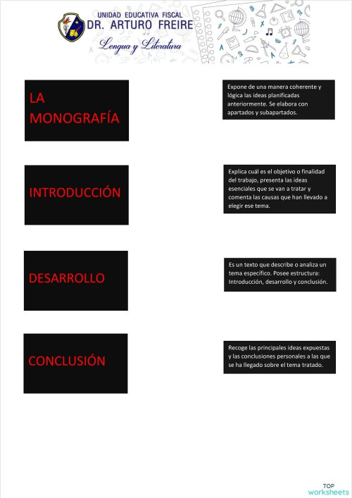Estructura texto: fichas interactivas y ejercicios online | TopWorksheets