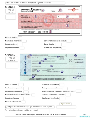 Cheque. Ficha interactiva | TopWorksheets