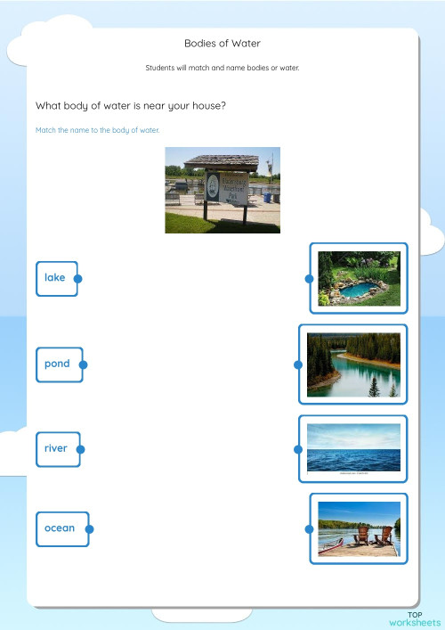 Bodies of Water. Interactive worksheet | TopWorksheets