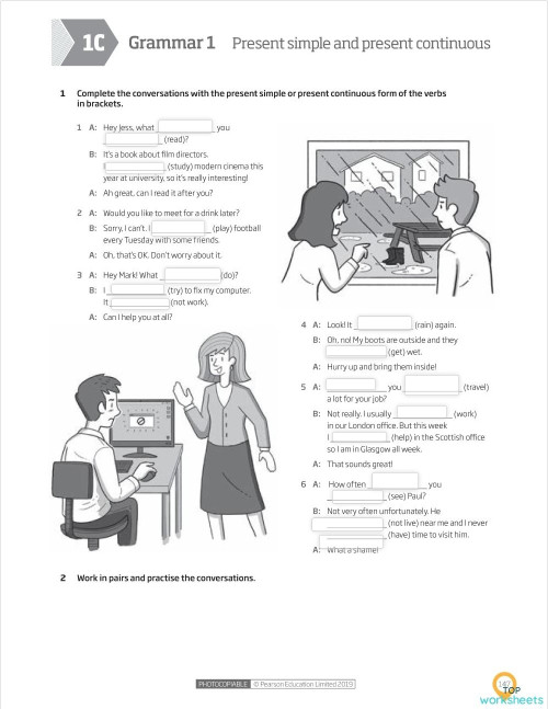 Roadmap A2+ Unit 1C Present Simple and Continuous. Interactive ...