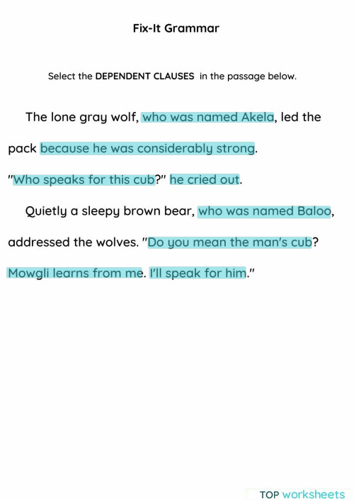 Fix-It! Grammar. Interactive worksheet | TopWorksheets