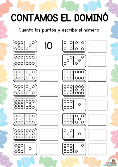 Contamos el dominó. Ficha interactiva | TopWorksheets