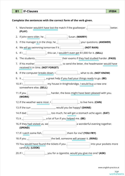 Conditionals 4. Interactive worksheet | TopWorksheets