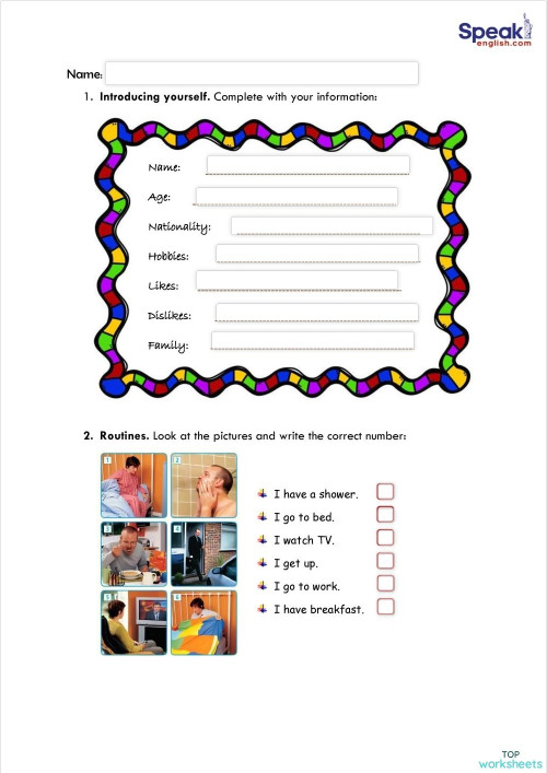 Kids 09 - Exam. Interactive worksheet | TopWorksheets