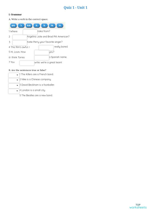LESSON 1 ELEMENTARY. Interactive worksheet | TopWorksheets