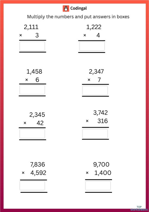 M_G05M03L04_WC01_Multiplication of_Multi-Digit_Numbers_1. Interactive worksheet | TopWorksheets