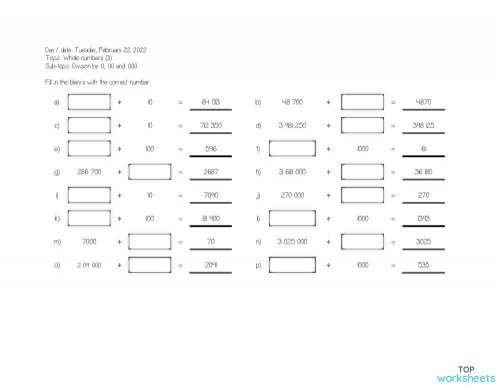 22022022 Tuesday. Interactive worksheet | TopWorksheets