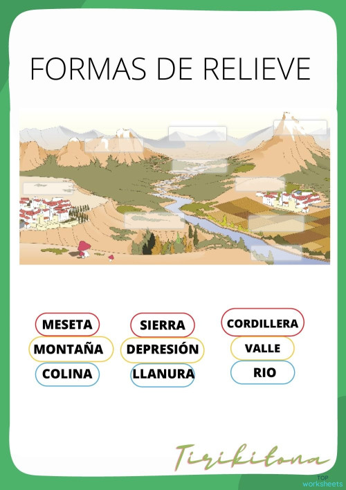 RELIEVE CONTINENTAL. Ficha interactiva | TopWorksheets