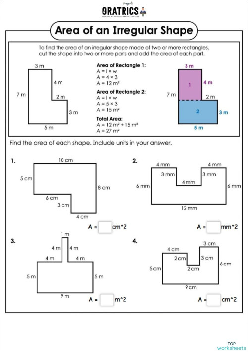 Area Area AA. Interactive worksheet | TopWorksheets