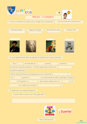 Viajes de Francisco Pizarro. Ficha interactiva | TopWorksheets