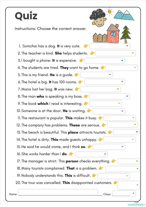 References (การอ้างถึง). Interactive worksheet | TopWorksheets