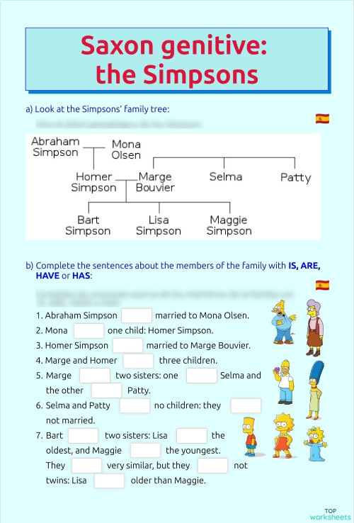 Saxon genitive: interactive worksheets and online exercises | TopWorksheets