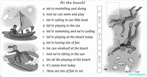4th grade We`re having fun at the beach(2) 4 level. Interactive ...