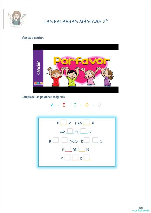 Las palabras mágicas 2º. Ficha interactiva | TopWorksheets