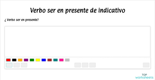 Verbo ser en presente de indicativo. Ficha interactiva | TopWorksheets