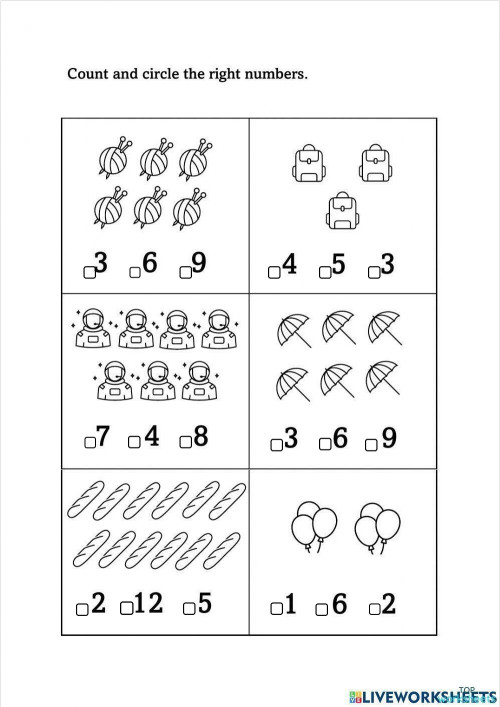 Circle the numbers. Interactive worksheet | TopWorksheets