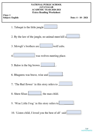 Extra Reading Worksheet. Interactive worksheet | TopWorksheets