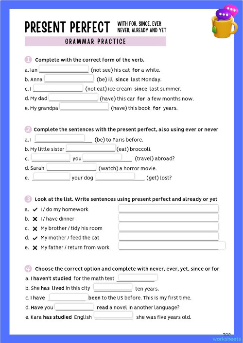 Interactive worksheets and online exercises in english | TopWorksheets