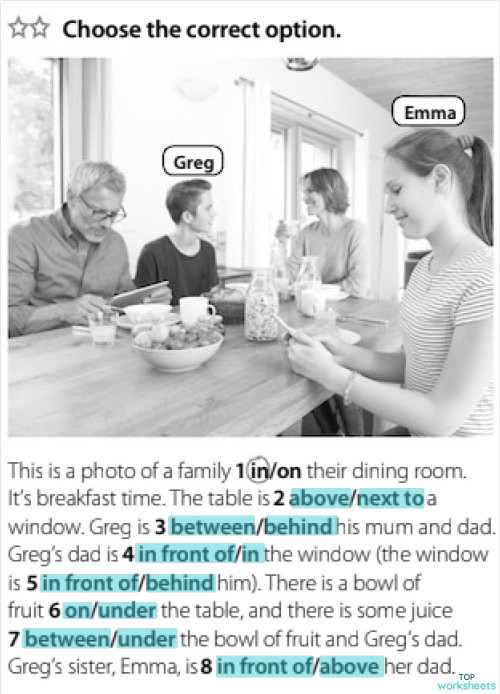 Primary- prepositions. Interactive worksheet | TopWorksheets