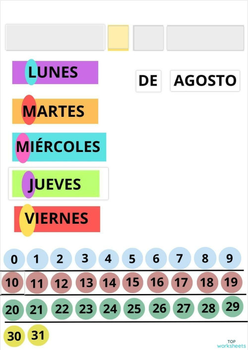 escribir la fecha. Ficha interactiva | TopWorksheets