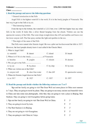 READING - UNIT 5. Interactive worksheet | TopWorksheets