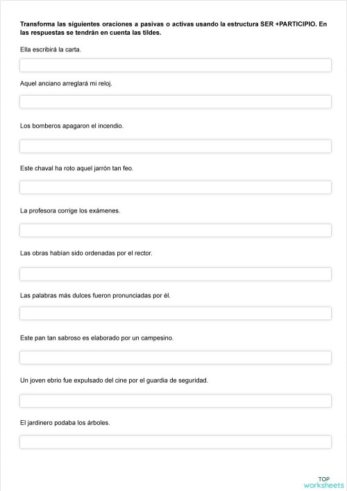 ESTILO DIRECTO E INDIRECTO. Ficha interactiva | TopWorksheets
