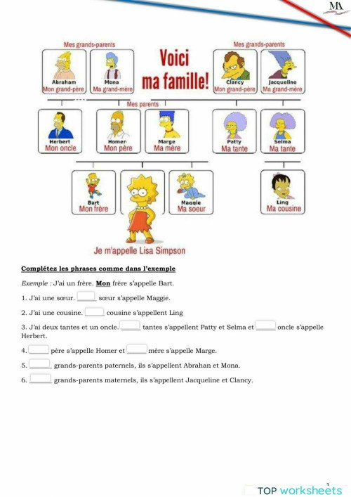 Voici ma famille. Fiche interactive | TopWorksheets