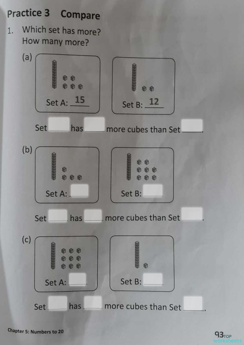 Compare year 1. Interactive worksheet | TopWorksheets