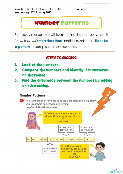Year 3 Week 3(b). Interactive worksheet | TopWorksheets