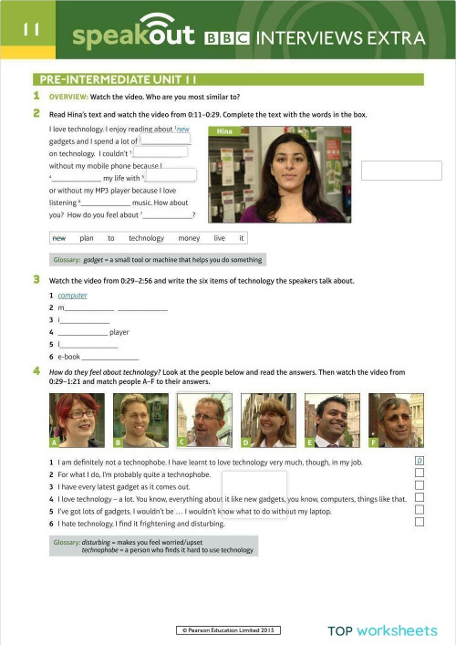 interview. Interactive worksheet | TopWorksheets