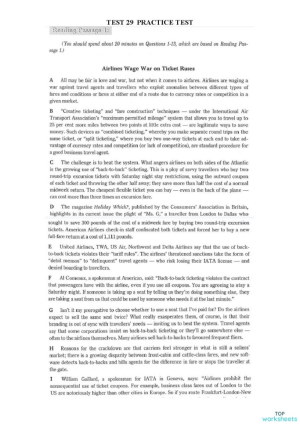 Ielst Reading Strategies- TEST 29 PRACTICE TEST. Interactive worksheet ...