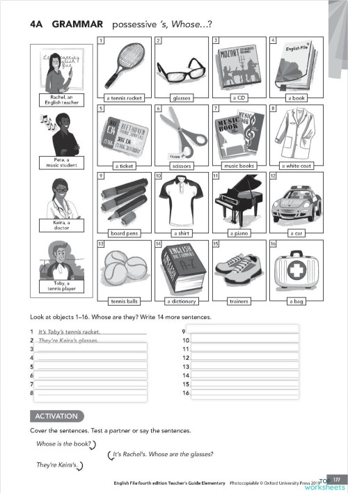 4A (Possessive 's). Interactive worksheet | TopWorksheets