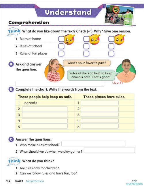 OD2 09 SB 092 Understand. Interactive worksheet | TopWorksheets