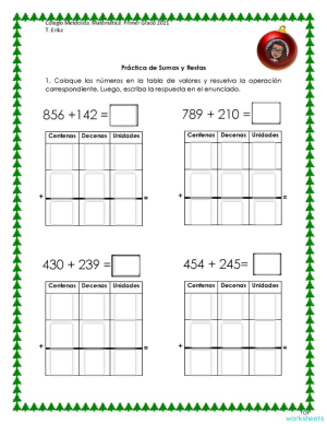 Sumas y restas de tres dígitos. Ficha interactiva | TopWorksheets