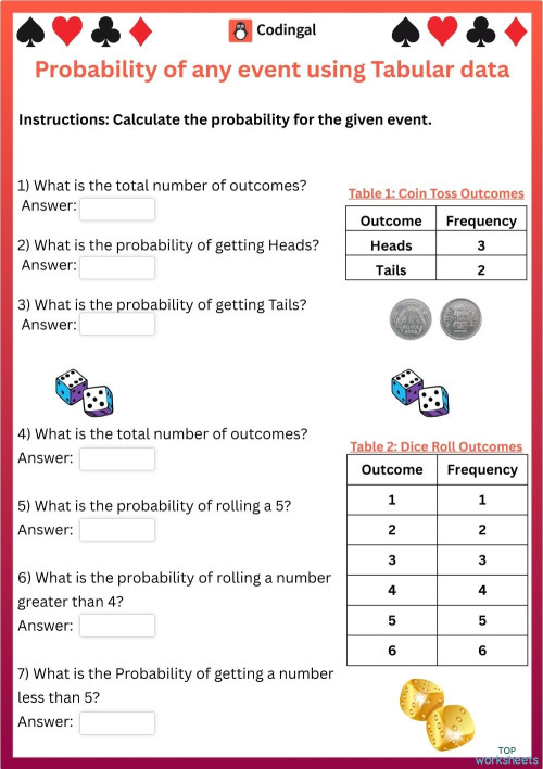 Probability: interactive worksheets and online exercises | TopWorksheets