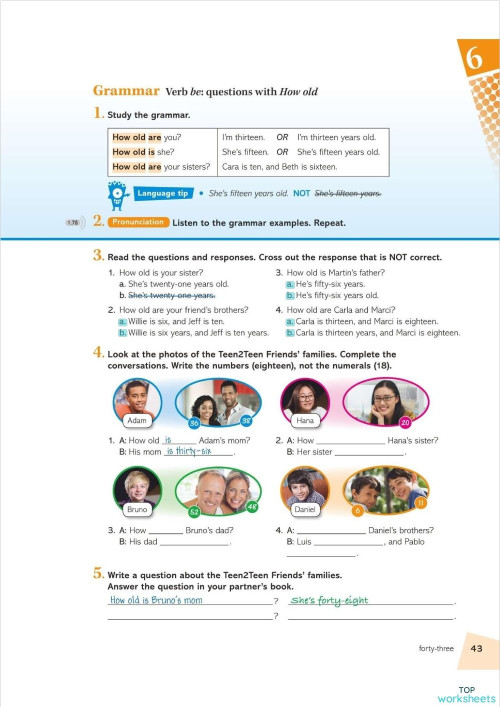 Grammar How old. Interactive worksheet | TopWorksheets