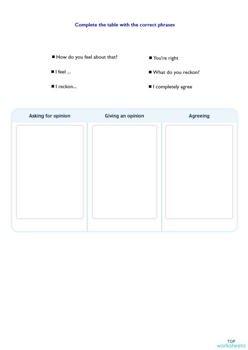 let's agree. Interactive worksheet | TopWorksheets