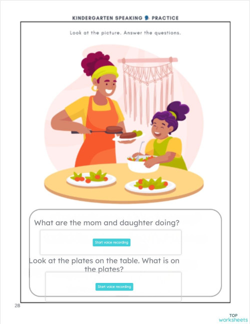 Kindergarten ELPA Speaking Practice 1. Interactive worksheet ...