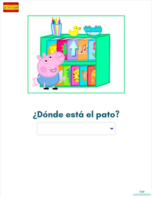 Las preposiciones de lugar con Peppa Pig. Ficha interactiva | TopWorksheets