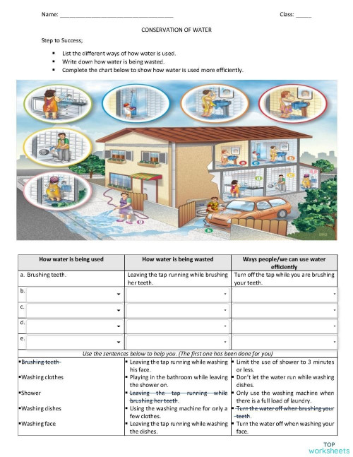 Year 6 -Conservation of water. Interactive worksheet | TopWorksheets