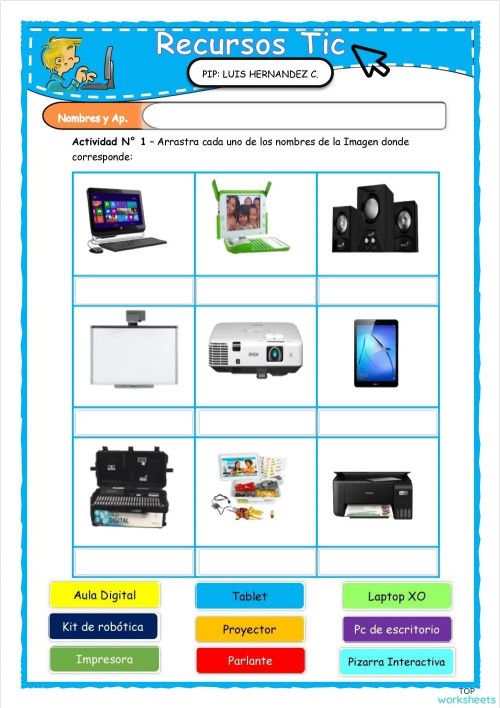 Recursos TIc. Ficha interactiva | TopWorksheets