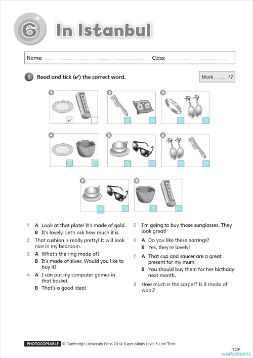 SM5 Unit6 Test. Interactive worksheet | TopWorksheets