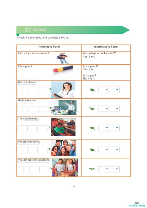 7. Verb To be Yes/No Questions (pp. 34-35). Ficha interactiva ...
