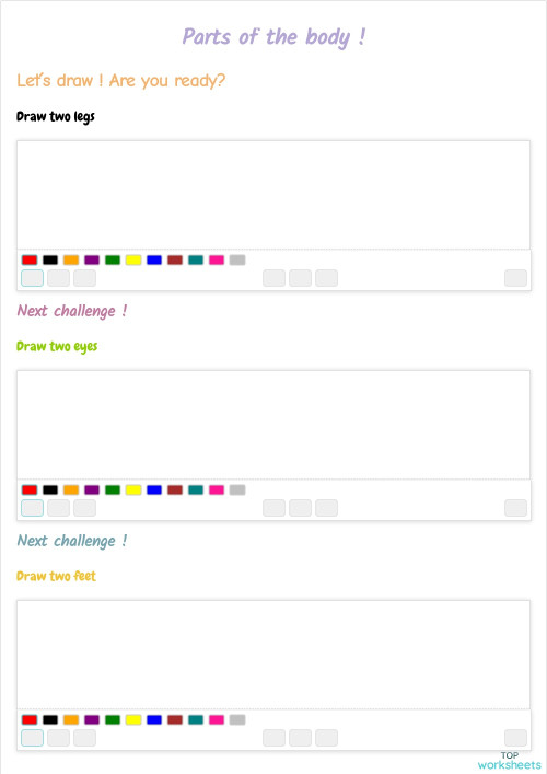 Parts of the body !. Interactive worksheet | TopWorksheets