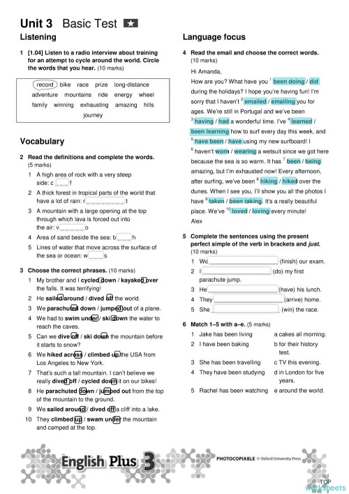 Teens 3 Unit 3. Interactive worksheet | TopWorksheets